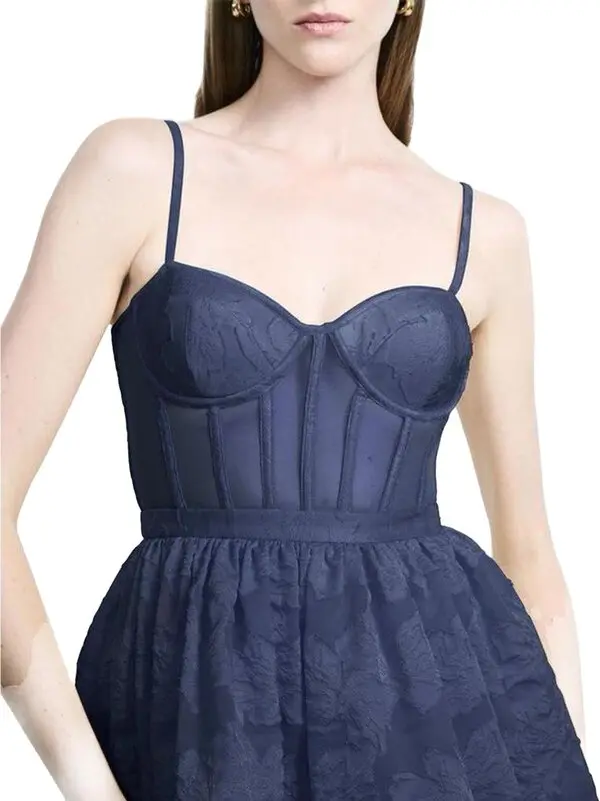Bcbgmaxazria Fil Coupe Corset Gown - Navy