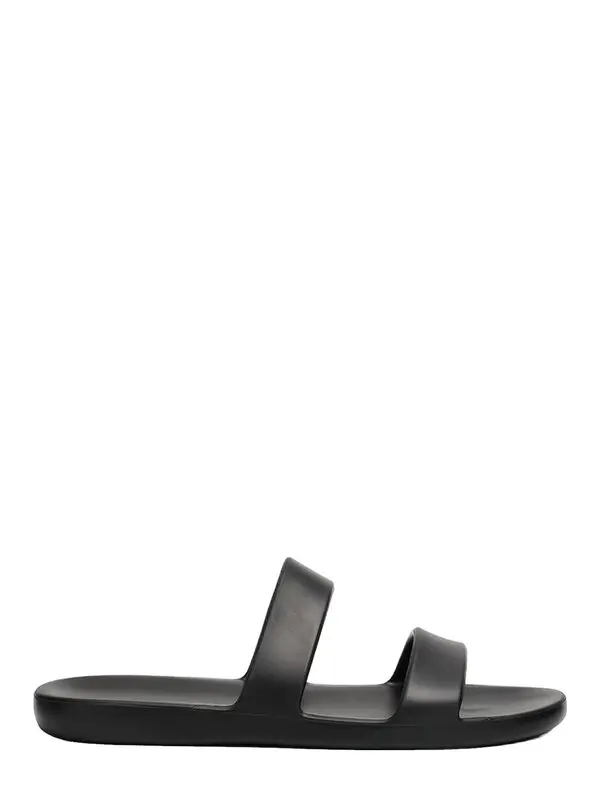 THE ROW Foam Rubber Dual-band Slide Sandals - Black