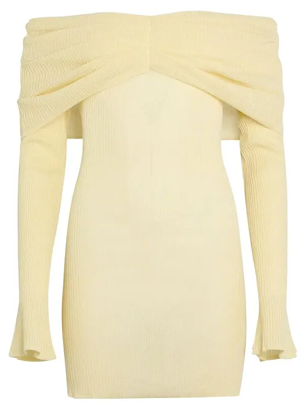 SEROYA Knit Mini Dress - Pastel Yellow