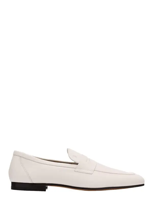 TOD'S Leather Penny Loafers - White