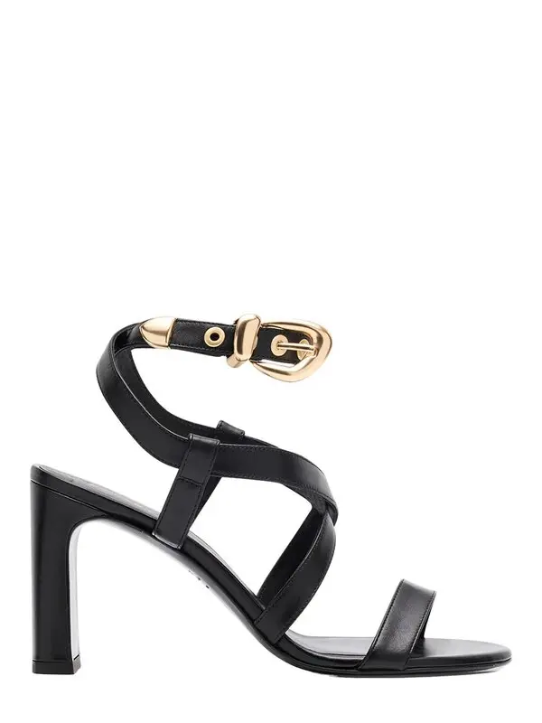 STUART WEITZMAN Maven Leather Strappy Sandals - Black