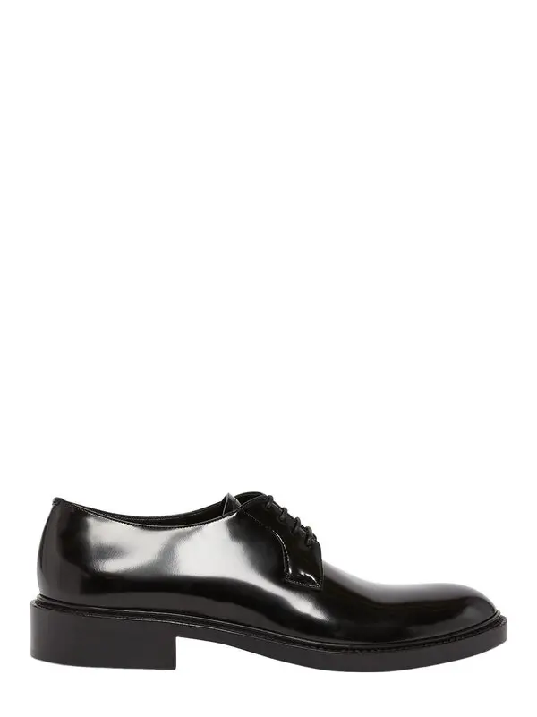 Saint Laurent Kiddo 25 Leather Derby Shoes - Nero