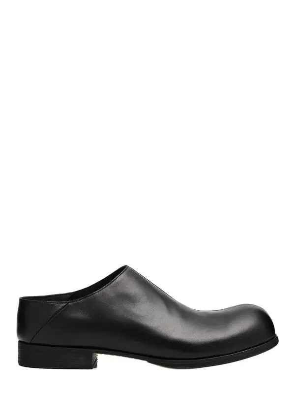Moschino Leather Split-stitch Loafers - Black