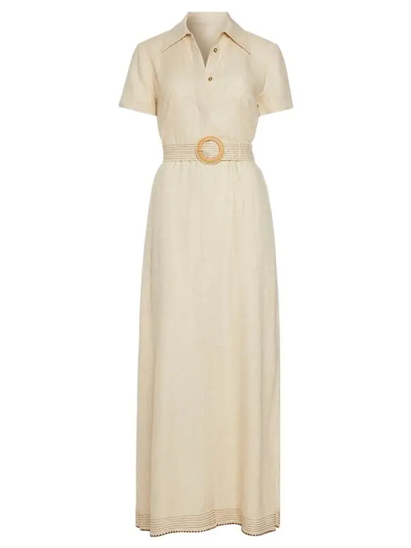 Ramy Brook Melina Belted Maxi Shirt Dress - Linen