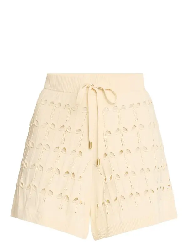 Zimmermann Rhiannon Pointelle Drawstring Shorts - Cream