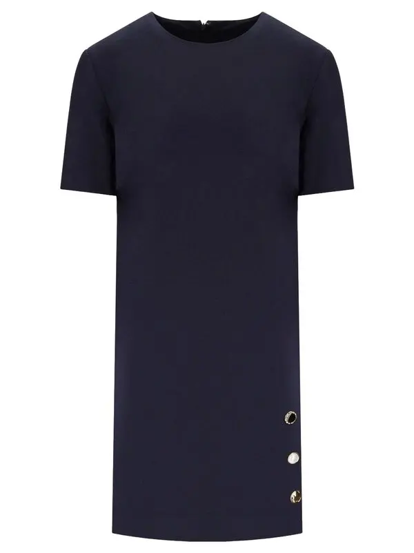 TWINSET Milano Stitch Viscose Blend Jersey Dress - Blue