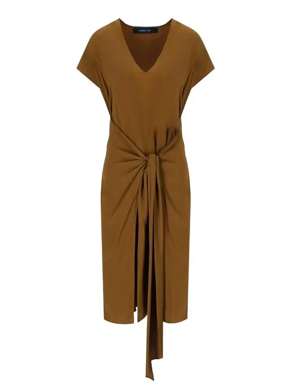Federica Tosi Knotted Midi Dress - Brown