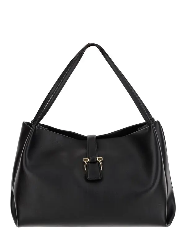 FERRAGAMO Leather Shoulder Bag - Black
