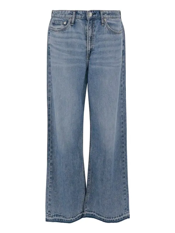 Rag & Bone Cotton Blend Wide Leg Jeans - Denim