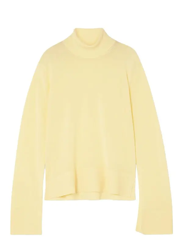 TOTEME Lyocell-blend Turtleneck Sweater - Yellow