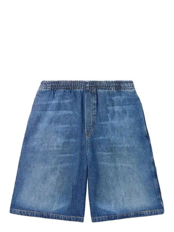Versace Straight-leg Denim Shorts - Blue