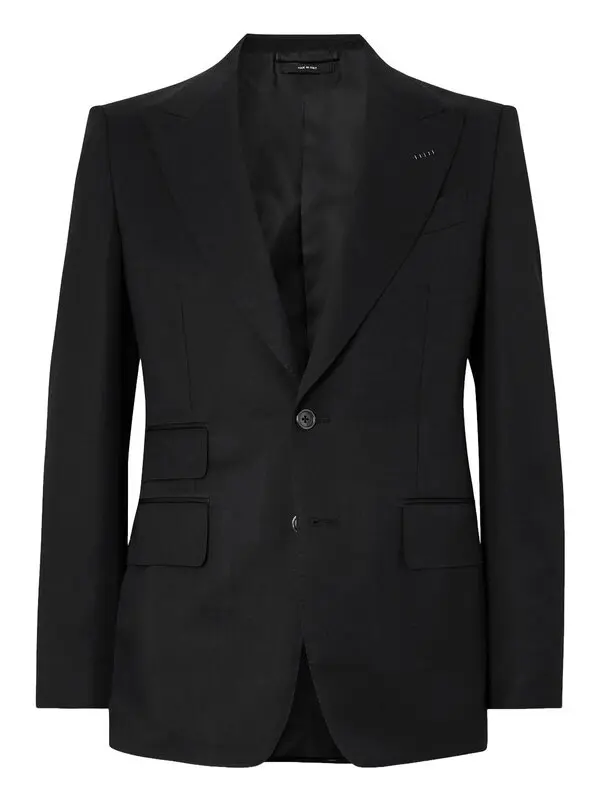 TOM FORD Shelton Grain De Poudre Wool And Mohair-blend Suit Jacket - Black