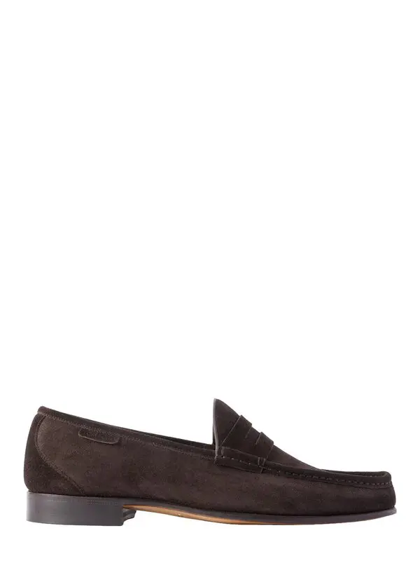 TOM FORD York Suede Penny Loafers - Brown