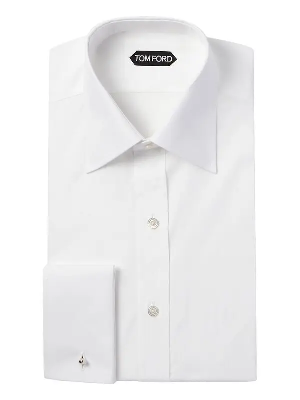TOM FORD Double-cuff Cotton-poplin Shirt - White