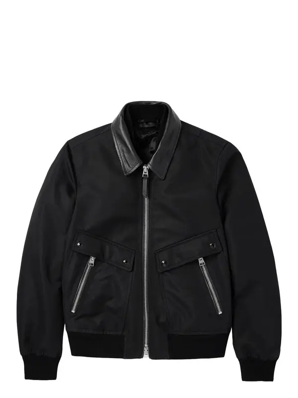 TOM FORD Coated Cotton-canvas Bomber Jacket - Black