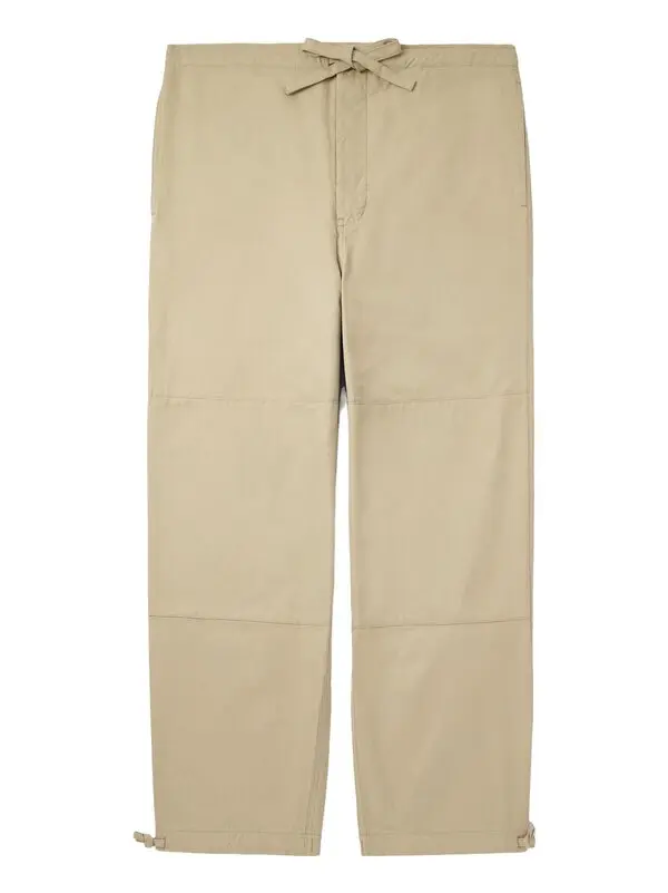 Visvim Sharma Straight-leg Cotton-twill Drawstring Chinos - Neutrals
