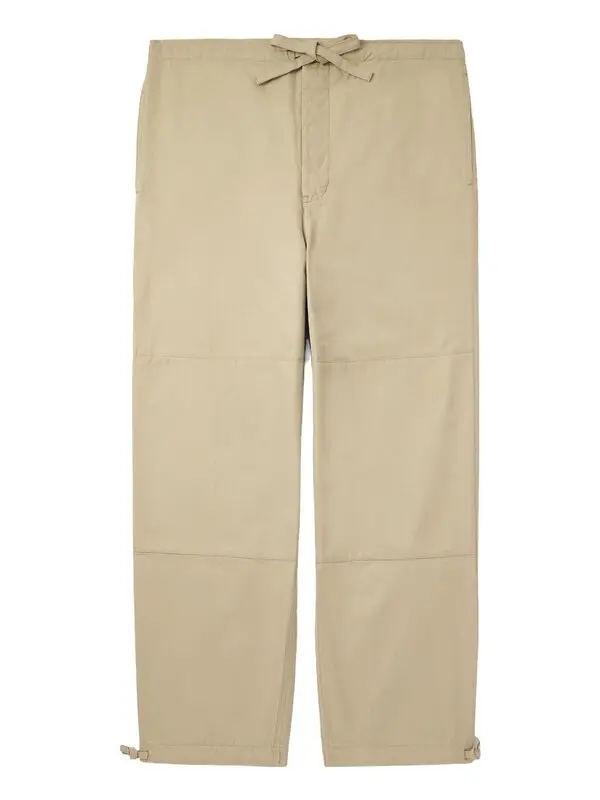 Visvim Sharma Straight-leg Cotton-twill Drawstring Chinos - Neutrals