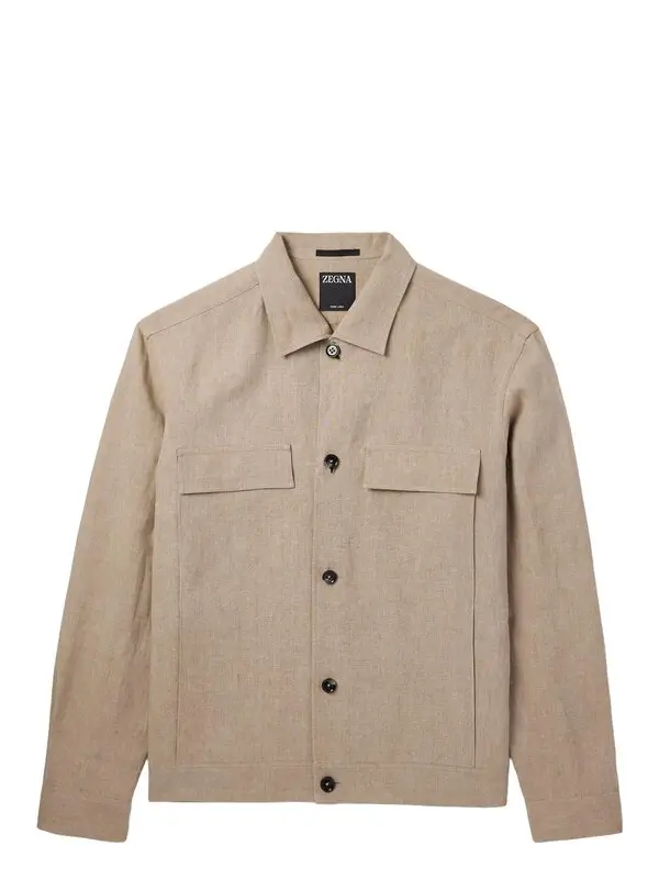 Zegna Linen Overshirt - Neutrals