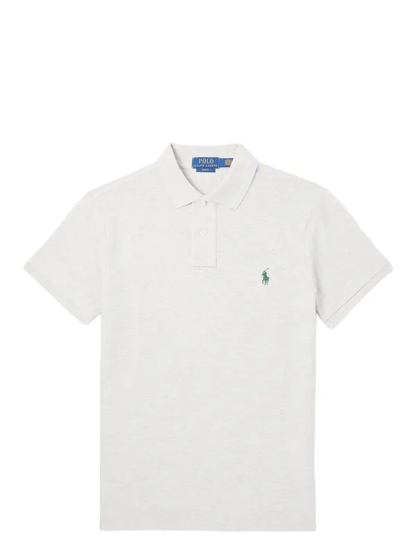Polo Ralph Lauren Slim-fit Logo-embroidered Cotton-piqué Polo Shirt - Gray