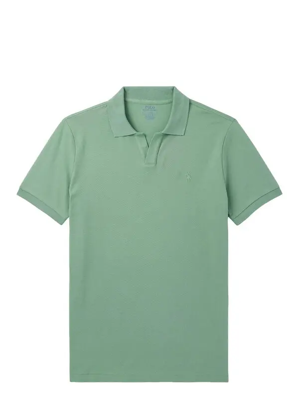 Polo Ralph Lauren Logo-embroidered Cotton-blend Piqué Polo Shirt - Green