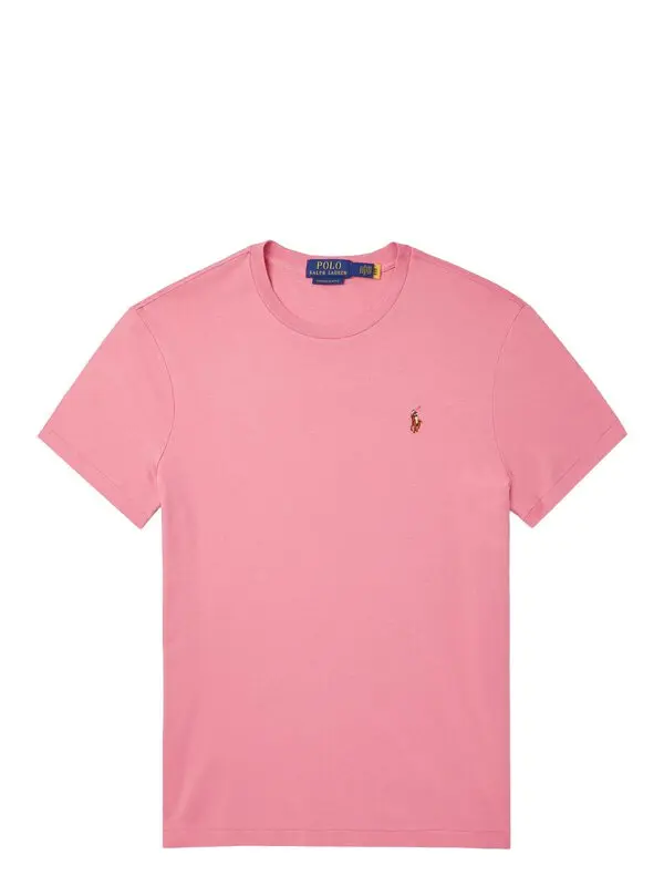 Polo Ralph Lauren Logo-embroidered Cotton-jersey T-shirt - Pink