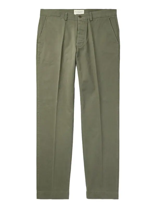 Officine Générale Straight-leg Cotton-twill Trousers - Green