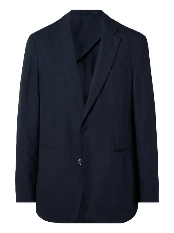 Orlebar Brown Garret Unstructured Linen Suit Jacket - Blue