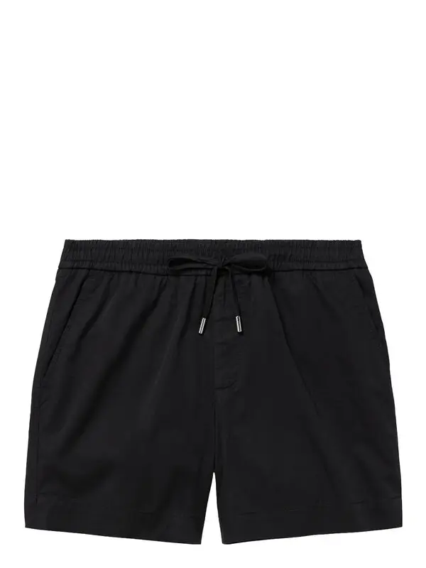 Mr P. Straight-leg Organic Cotton-poplin Drawstring Shorts - Black