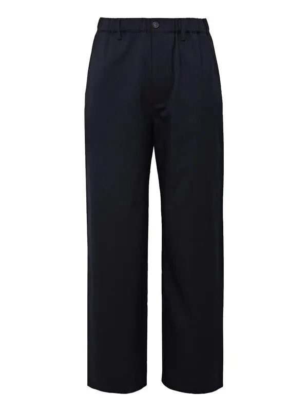 FRAME Straight-leg Wool-twill Trousers - Blue