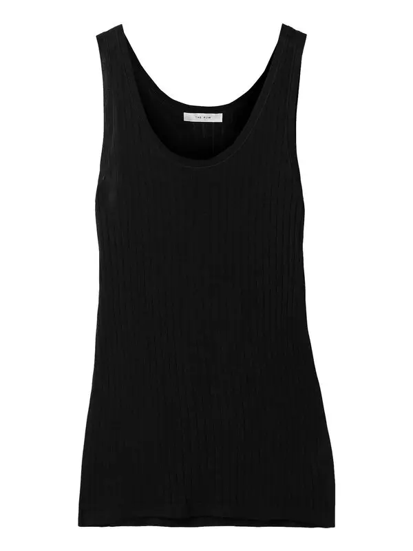 THE ROW Katara Ribbed-knit Tank - Black
