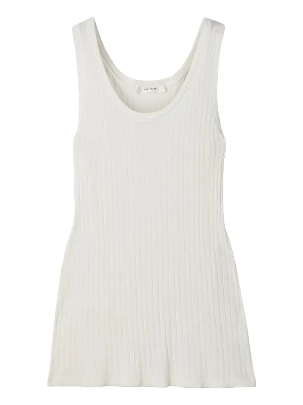 THE ROW Katara Ribbed-knit Tank - Off-white