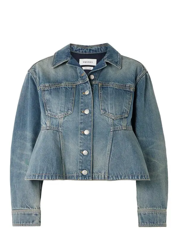 Alexander McQueen Paneled Denim Trucker Jacket - Blue