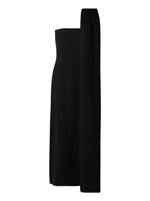 THE ROW Fanny One-shoulder Draped Maxi Dress - Black