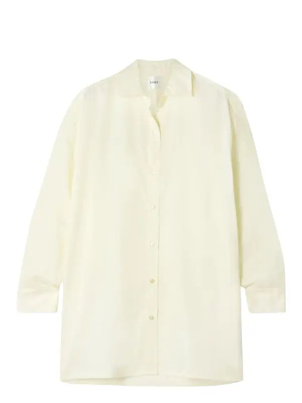 LESET Yoko Oversized Cotton-poplin Shirt - Cream