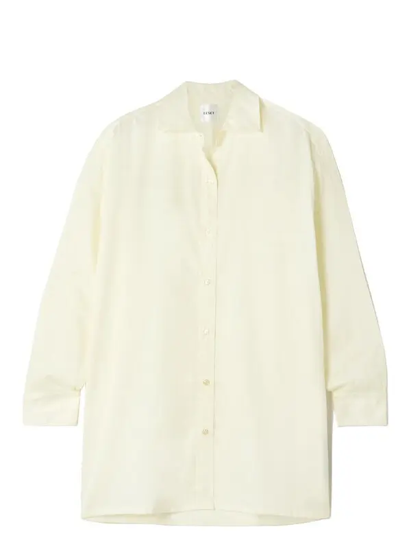 LESET Yoko Oversized Cotton-poplin Shirt - Neutrals