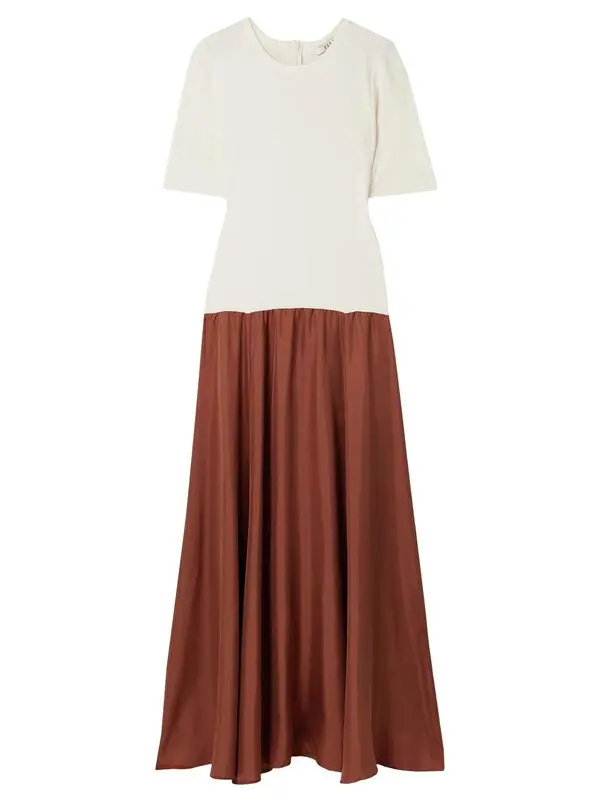 ESSE STUDIOS Stretch-knit And Silk-twill Maxi Dress - Neutrals
