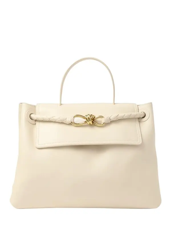 Bottega Veneta Ciao Ciao Medium Intrecciato Leather Tote - Off-white