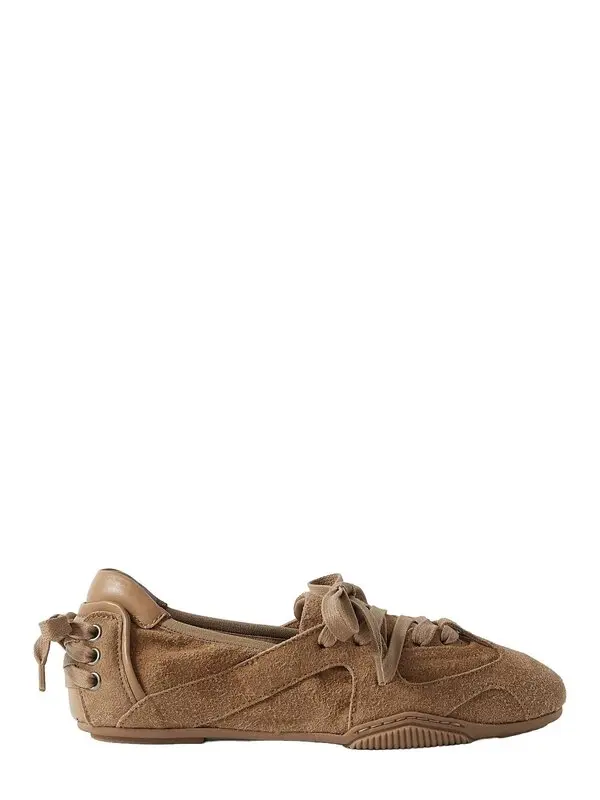 Acne Studios Leather-trimmed Paneled Suede Sneakers - Neutrals