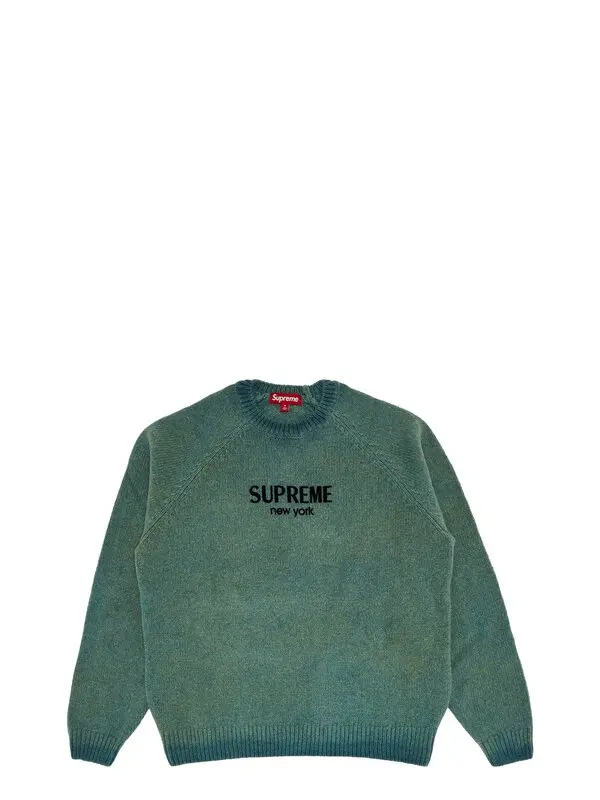 Supreme Flocked Logo Sweater - Green