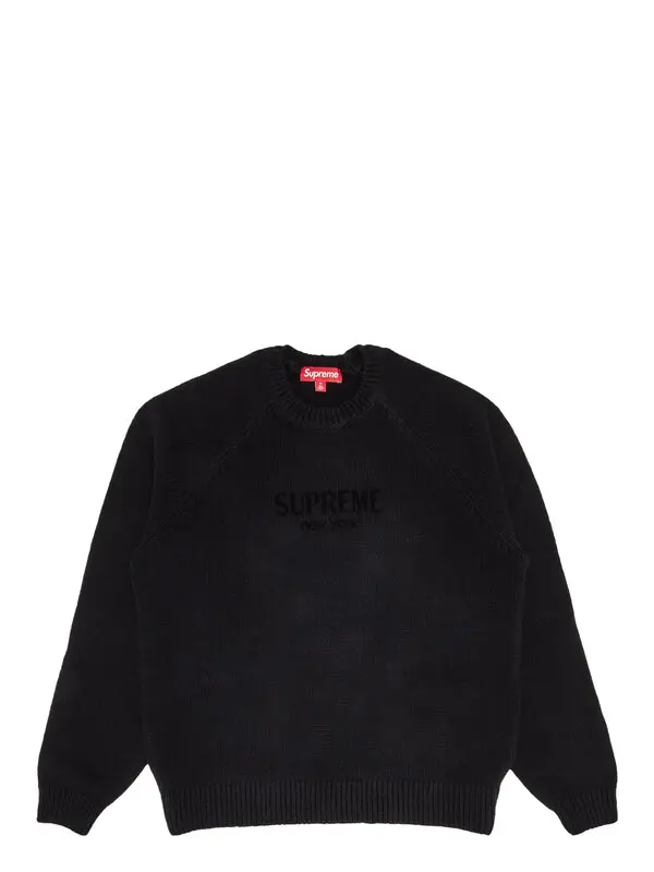 Supreme Flocked Logo Sweater - Black