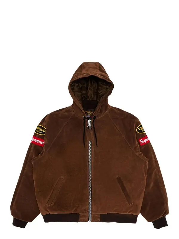 Supreme Leather Hooded Work Jacket - Tan