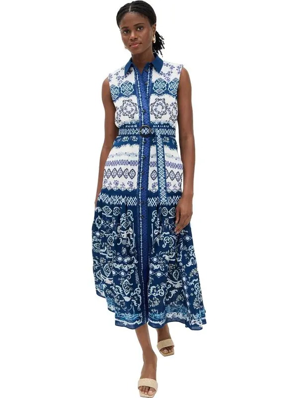 Saloni Nya Midi Dress - Riviera Plmt
