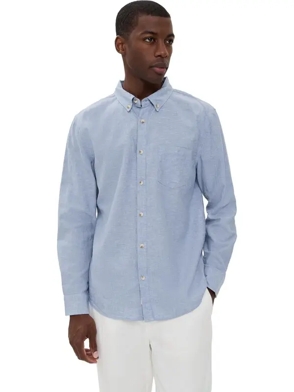 Marine Layer Better-than-linen Shirt - Chambray