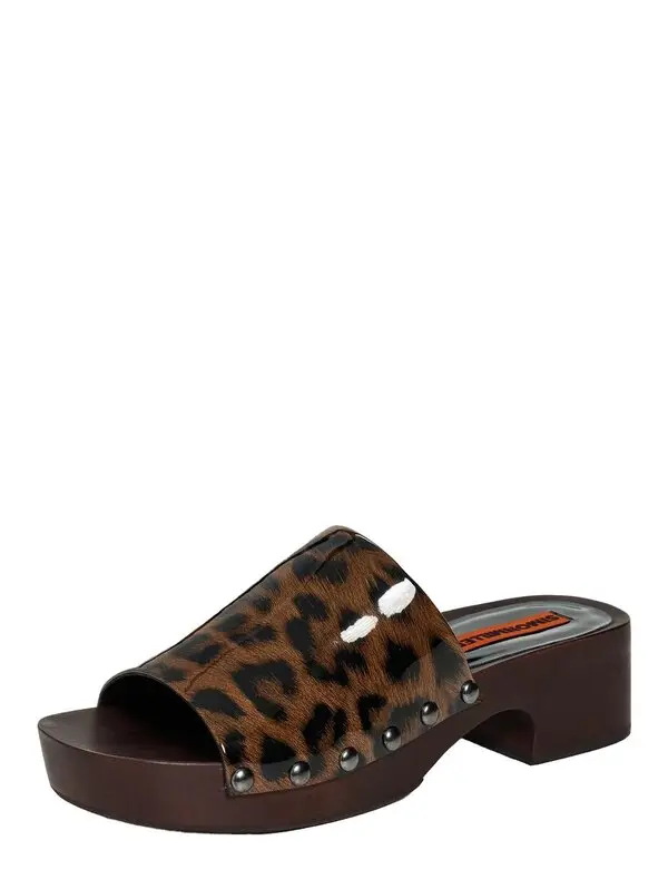 SIMONMILLER Rio Wood Platform Clogs - Leopard