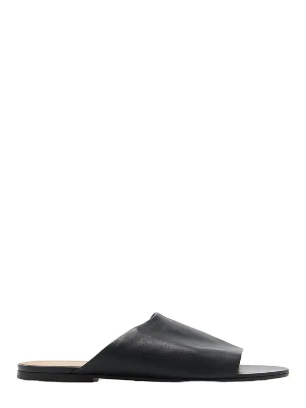 THE ROW Signum Leather Slide Sandals - Black