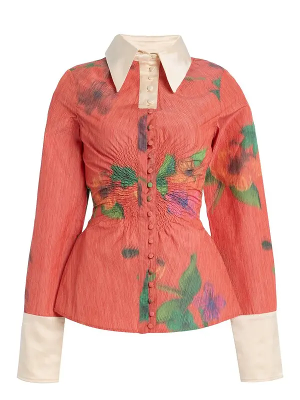 S.S.DALEY Eva Floral Cotton-ripstop Shirt - Red