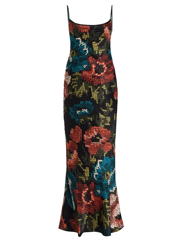S.S.DALEY Willow Printed Silk-satin Maxi Slip Dress - Floral
