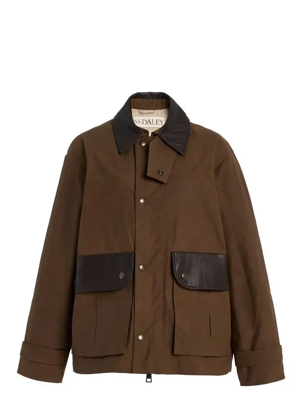 S.S.DALEY Theodore Waxed Cotton Blouson Jacket - Brown