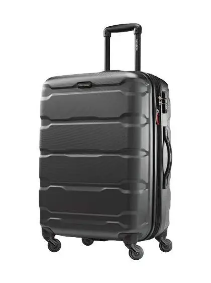 SAMSONITE Omni Pc Checked-medium 24-inch Hardside Expandable Luggage With Spinner Wheels - Black