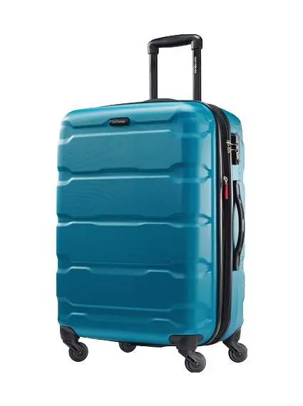 SAMSONITE Omni Pc Checked-medium 24-inch Hardside Expandable Luggage With Spinner Wheels - Caribbean Blue